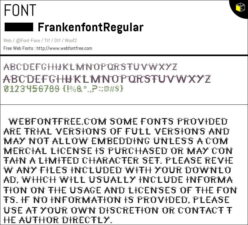 Frankenfont Regular Fonts Downloads - WebFontFree.Com