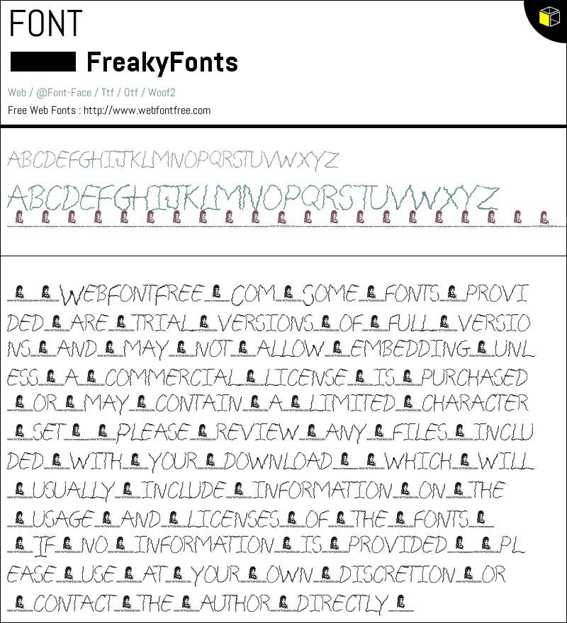 Freaky Fonts Fonts Downloads - WebFontFree.Com