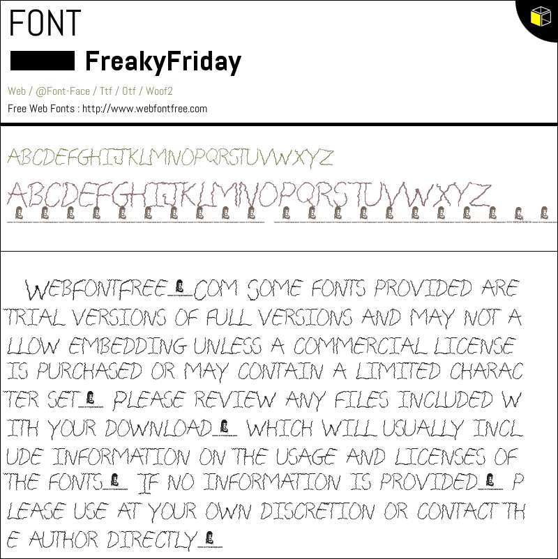 Freaky Friday Fonts Downloads - WebFontFree.Com