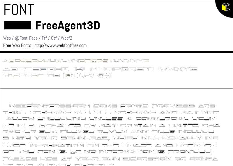 Free Agent 3D Fonts Downloads - WebFontFree.Com