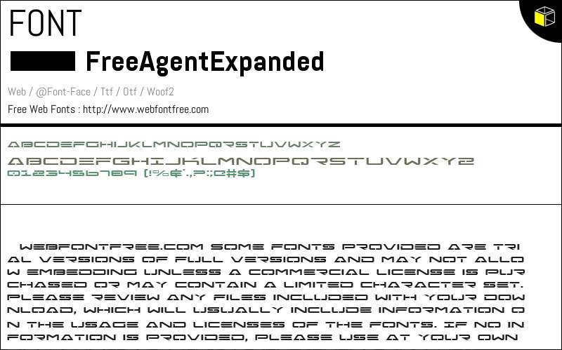Free Agent Expanded Fonts Downloads - WebFontFree.Com