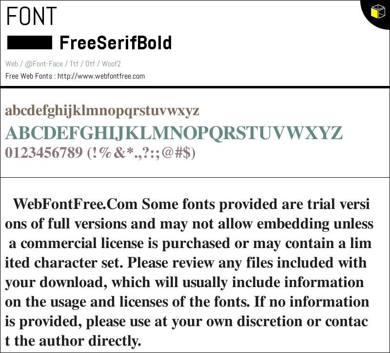 Free Serif Bold Fonts Downloads - WebFontFree.Com