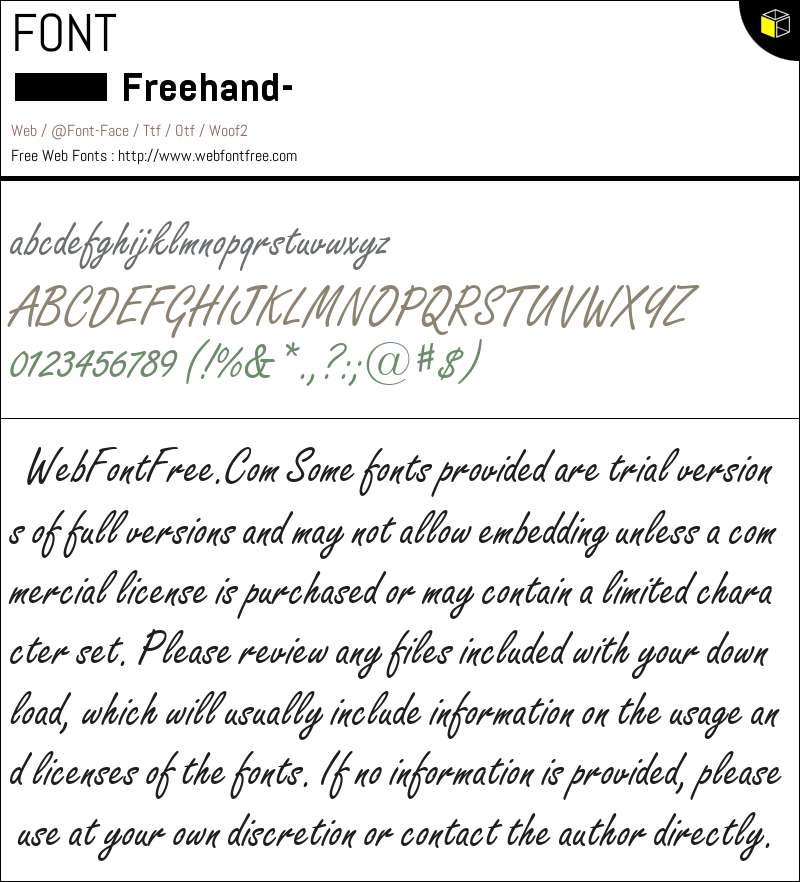 Freehand 字体 下载 - WebFontFree.Com