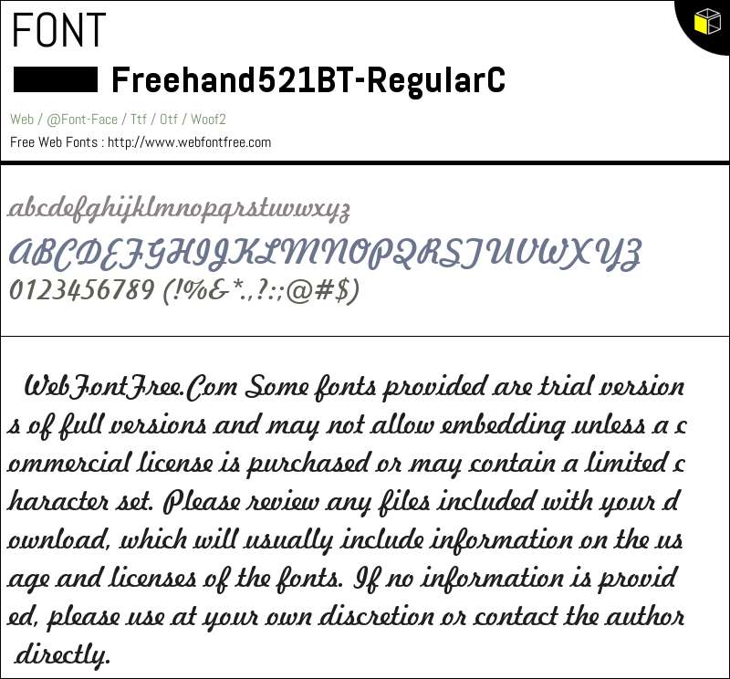 Freehand 521 BT Fuentes Descargar - WebFontFree.Com