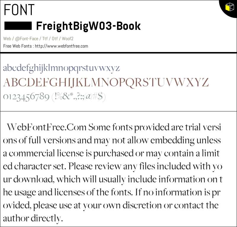 FreightBig W03 Book Fonts Downloads - WebFontFree.Com