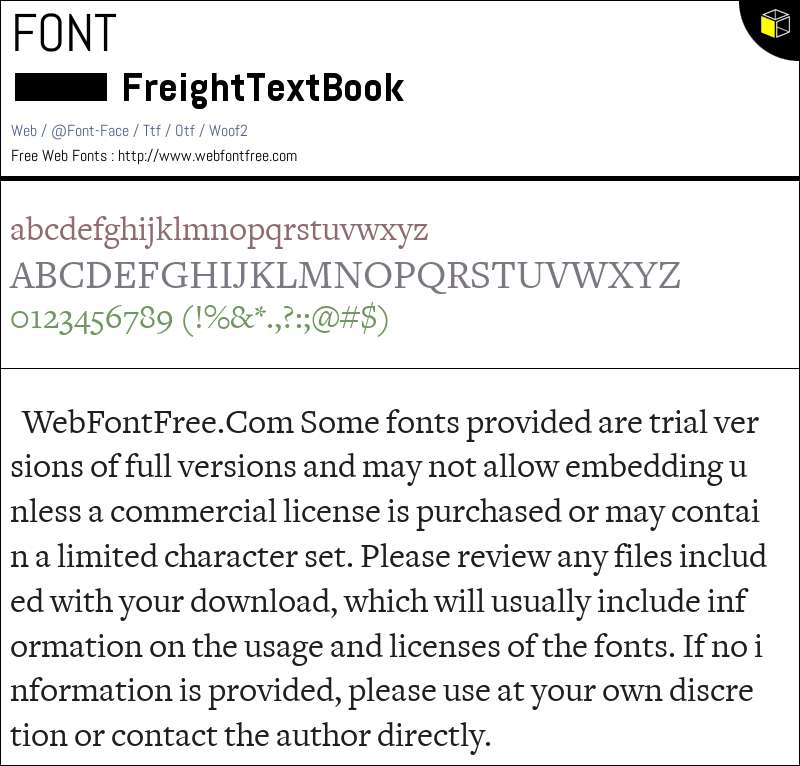 FreightText Book Fonts Downloads - WebFontFree.Com