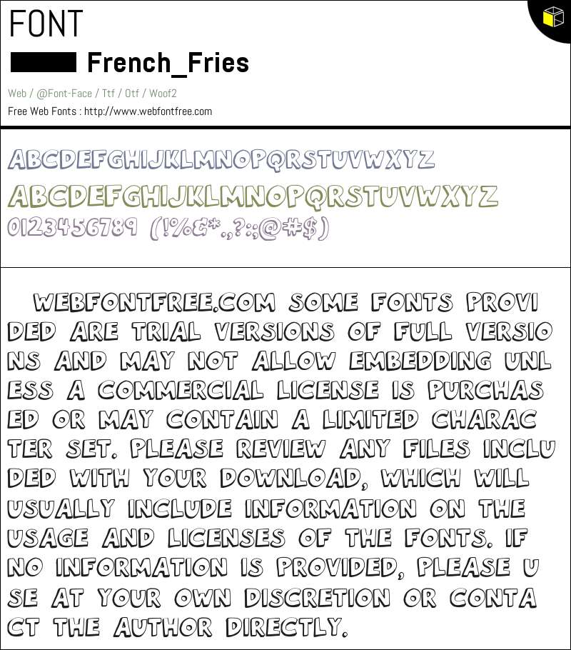 French_Fries Fonts Downloads - WebFontFree.Com