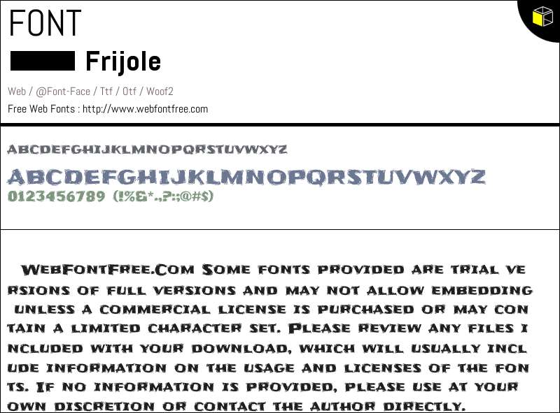 Frijole Fonts Downloads - WebFontFree.Com