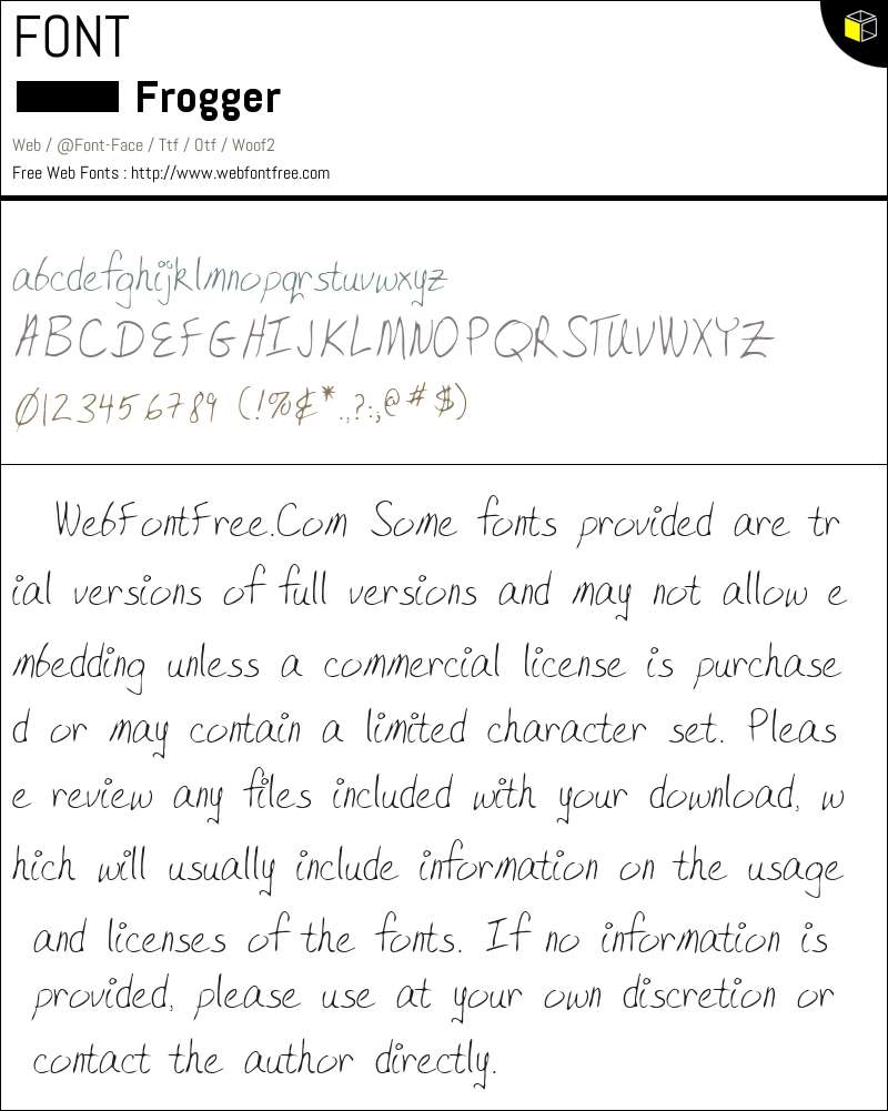 Frogger Regular Fonts Downloads - WebFontFree.Com