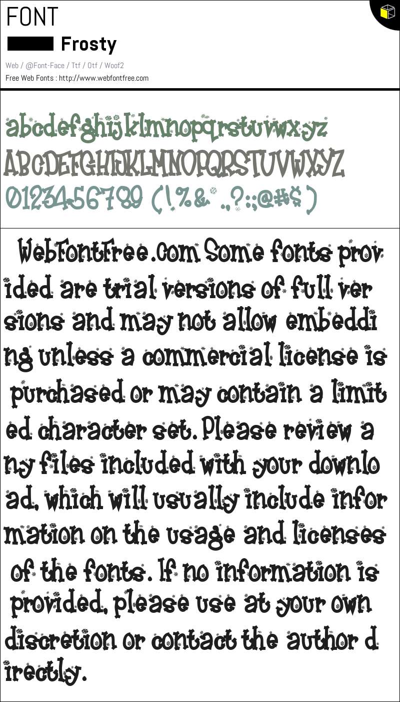 Frosty Fonts Downloads - WebFontFree.Com