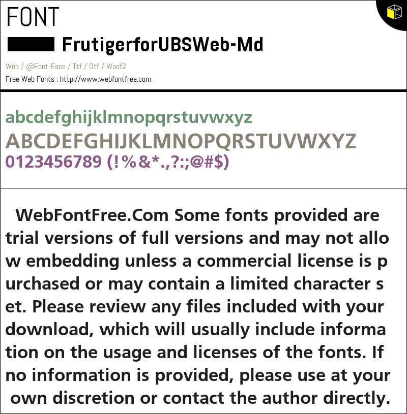 Frutiger for UBS Web Md Fonts Downloads - WebFontFree.Com