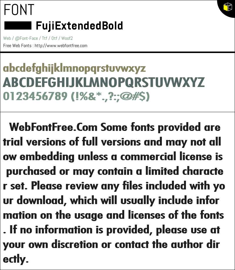 Fuji Extended Bold Fonts Downloads - WebFontFree.Com