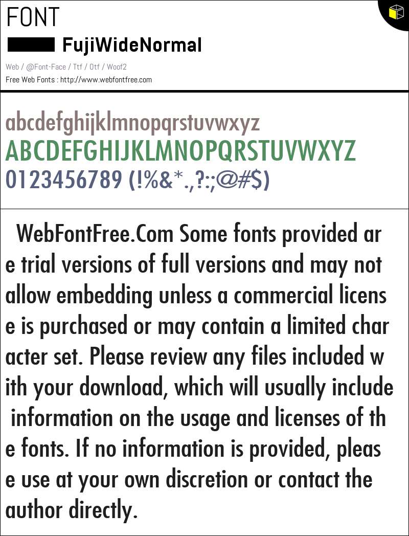 Fuji Wide Normal Fonts Downloads - WebFontFree.Com