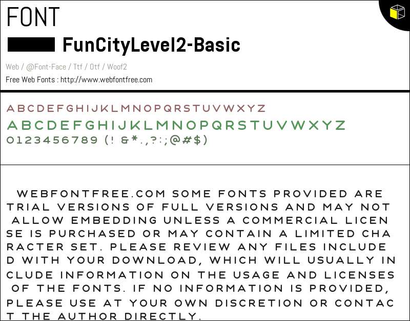 Fun City Level 2 Basic Fonts Downloads - WebFontFree.Com