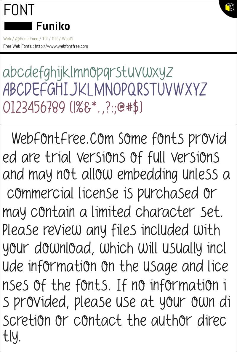 Funiko Fonts Downloads - WebFontFree.Com