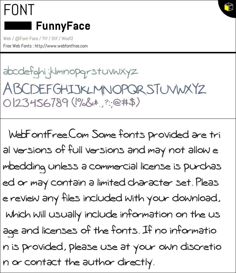 Funny Face Fonts Downloads - WebFontFree.Com