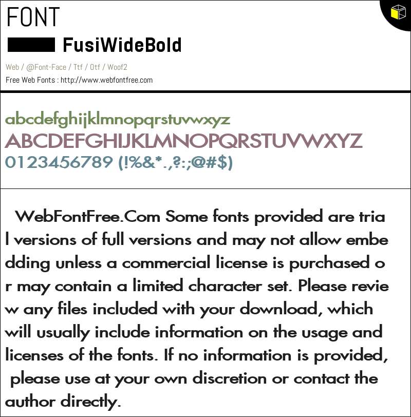 Fusi Wide Bold 字体 下载 - WebFontFree.Com