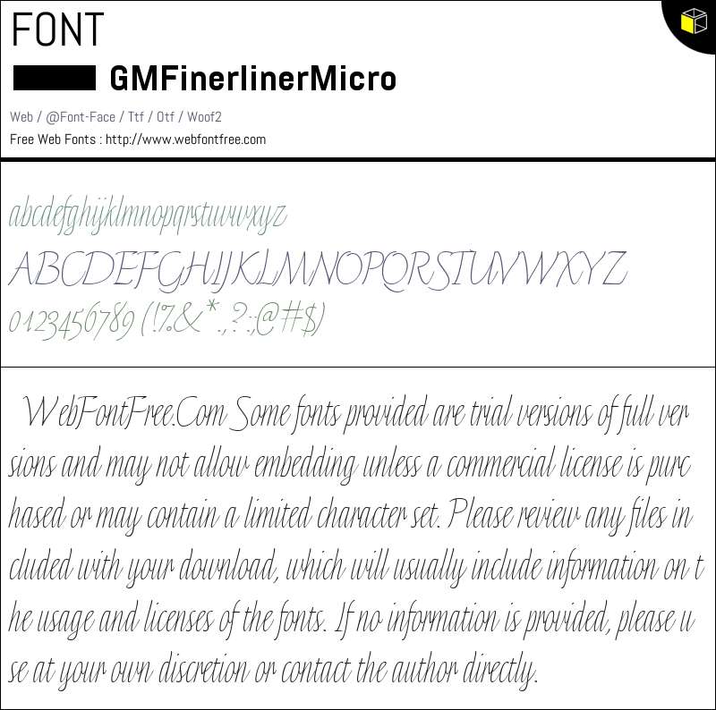 GMFinerliner Micro Fonts Downloads - WebFontFree.Com