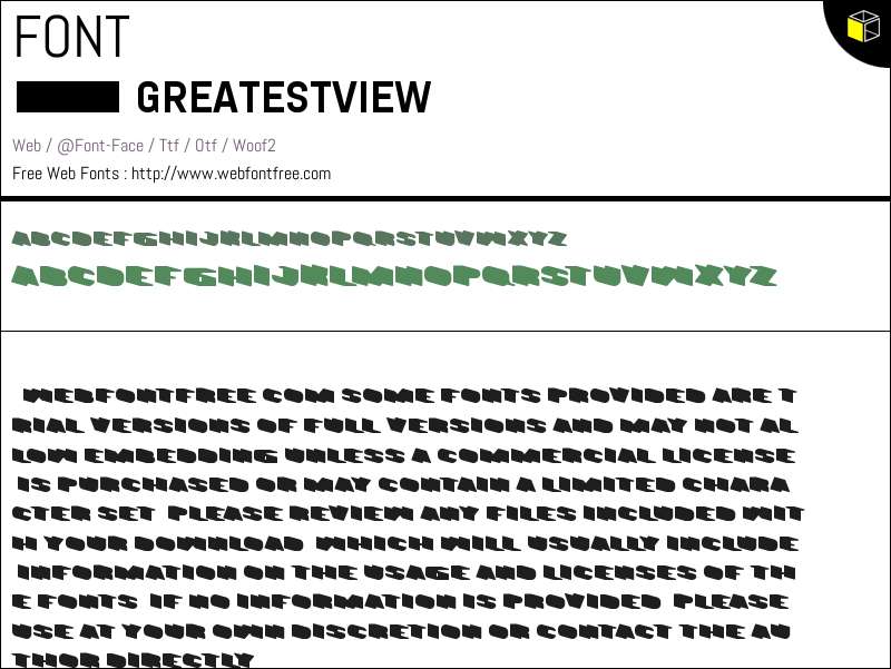 GREATEST VIEW Fonts Downloads - WebFontFree.Com