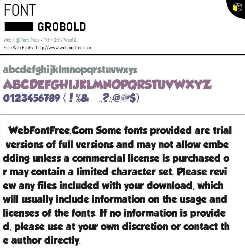 GROBOLD Fonts Downloads - WebFontFree.Com