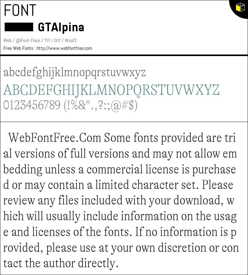 GT Alpina Fonts Downloads - WebFontFree.Com