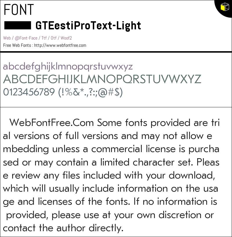 GT Eesti Pro Text Light Fonts Downloads - WebFontFree.Com