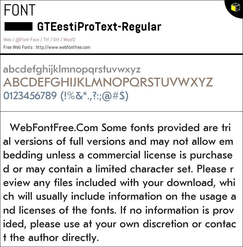 GT Eesti Pro Text Regular Fonts Downloads - WebFontFree.Com