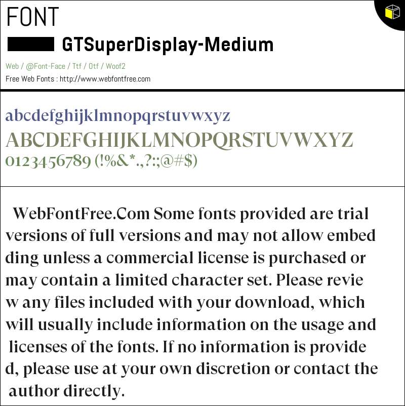 GT Super Display Medium Fonts Downloads - WebFontFree.Com