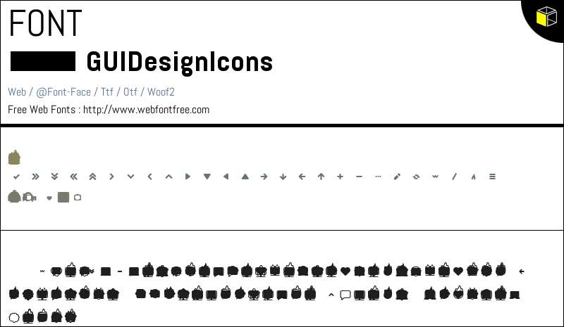 GUIDesignIcons Fonts Downloads - WebFontFree.Com