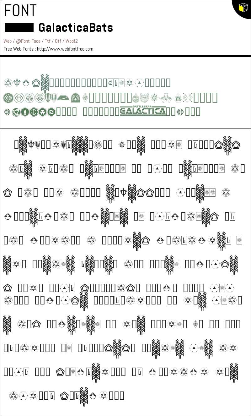 GalacticaBats Fonts Downloads - WebFontFree.Com