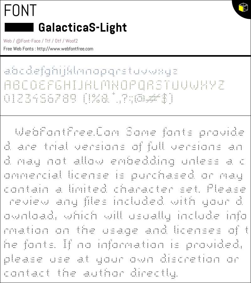 Galactica S Light Fonts Downloads - WebFontFree.Com