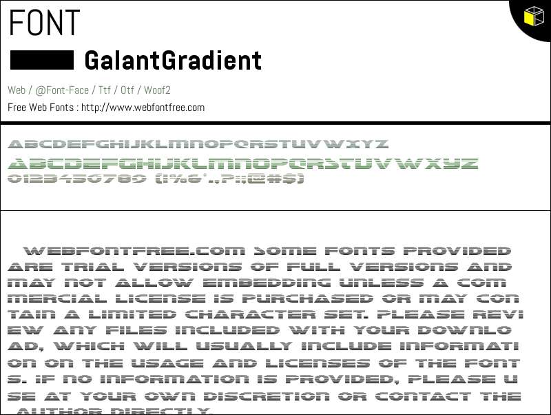Galant Gradient Fonts Downloads - WebFontFree.Com