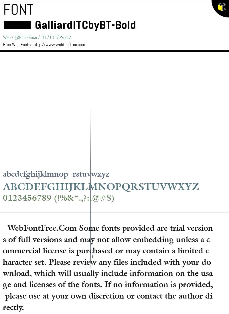 Galliard Bold BT Fonts Downloads - WebFontFree.Com