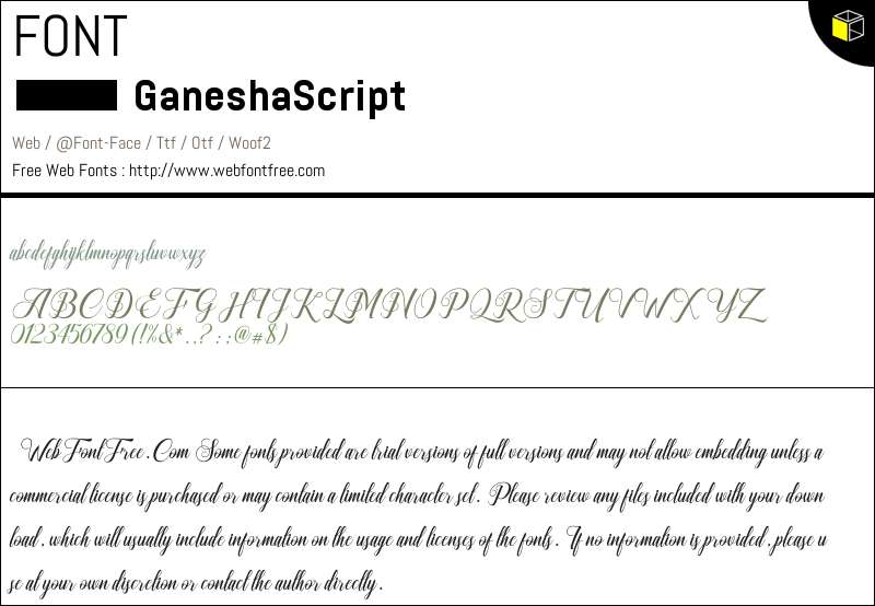 Ganesha Script Fonts Downloads - WebFontFree.Com