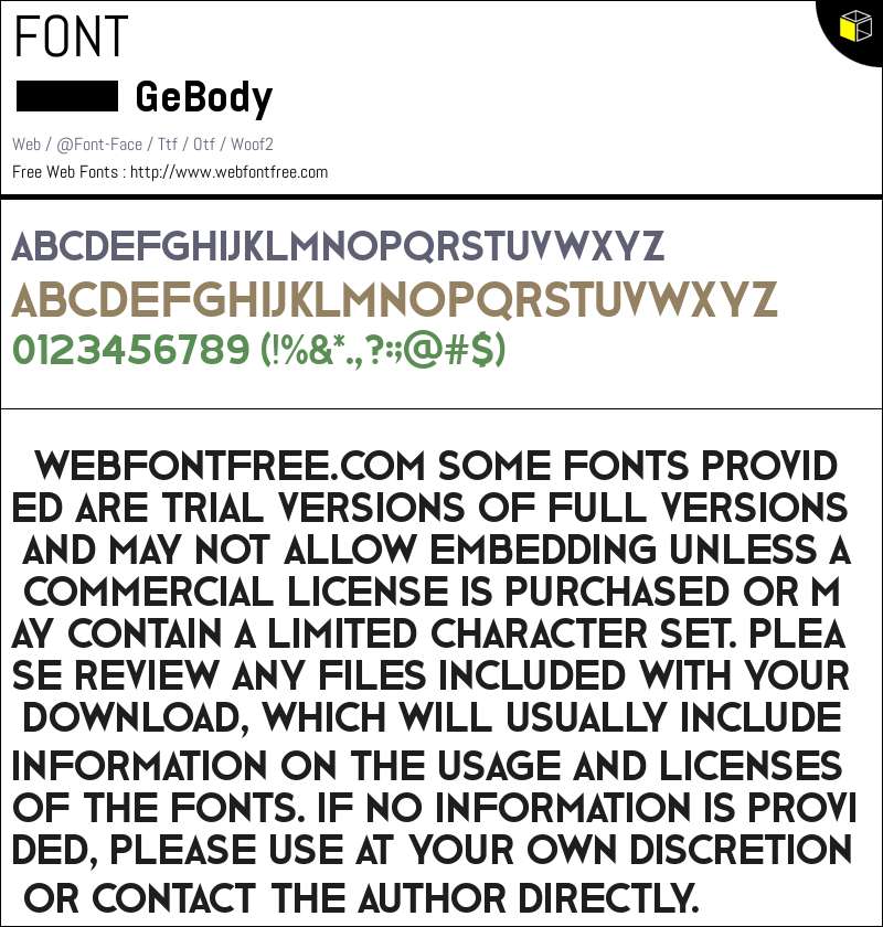 Ge Body 字体 下载 - WebFontFree.Com