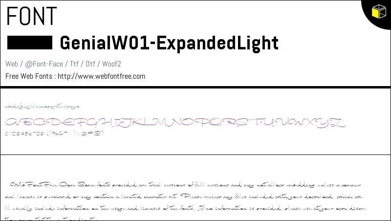 Genial W01 Expanded Light Fonts Downloads - WebFontFree.Com