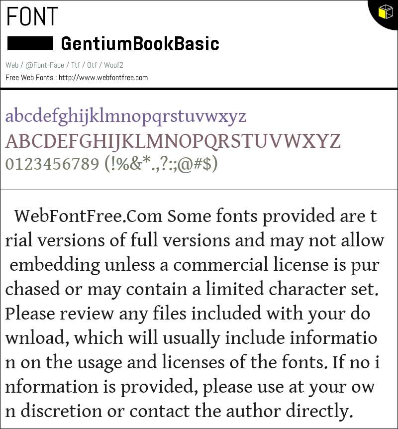 Gentium Book Basic 字体 下载 - WebFontFree.Com