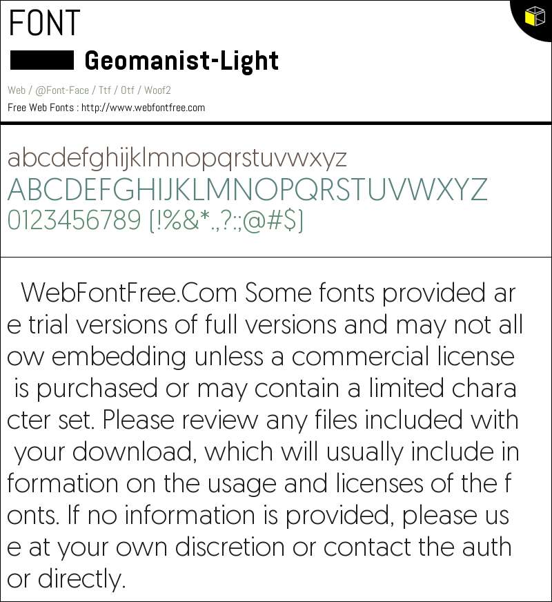 Geomanist-Light Fuentes Descargar - WebFontFree.Com