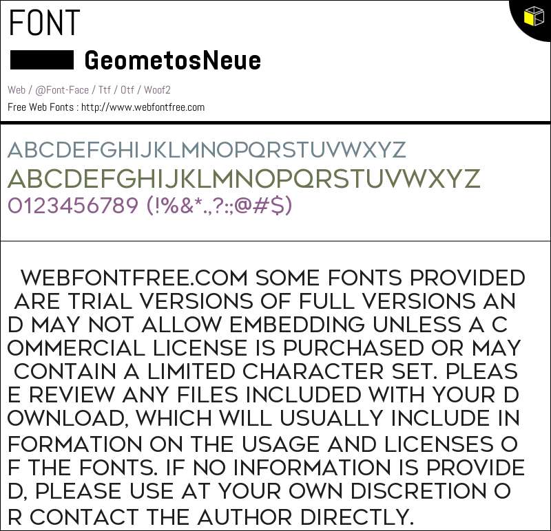 Geometos Neue W00 Regular Fonts Downloads - WebFontFree.Com