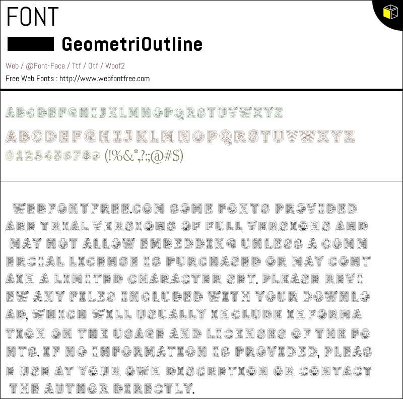 Geometri Outline Fonts Downloads - WebFontFree.Com