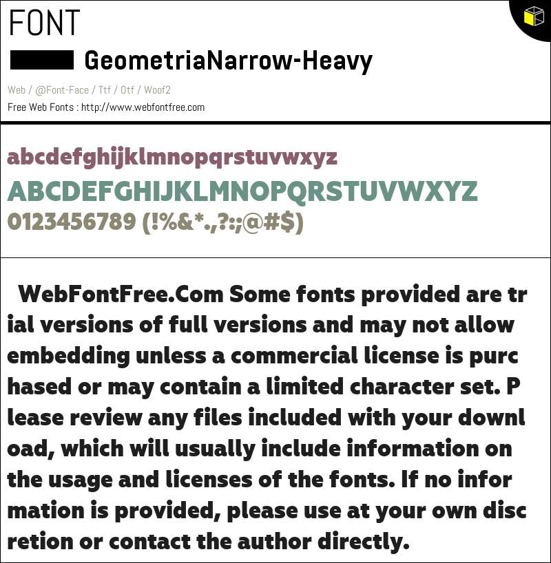 Geometria Narrow Heavy Fonts Downloads - WebFontFree.Com