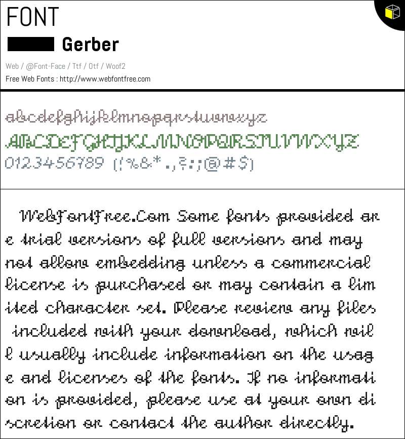 Gerber Fonts Downloads - WebFontFree.Com