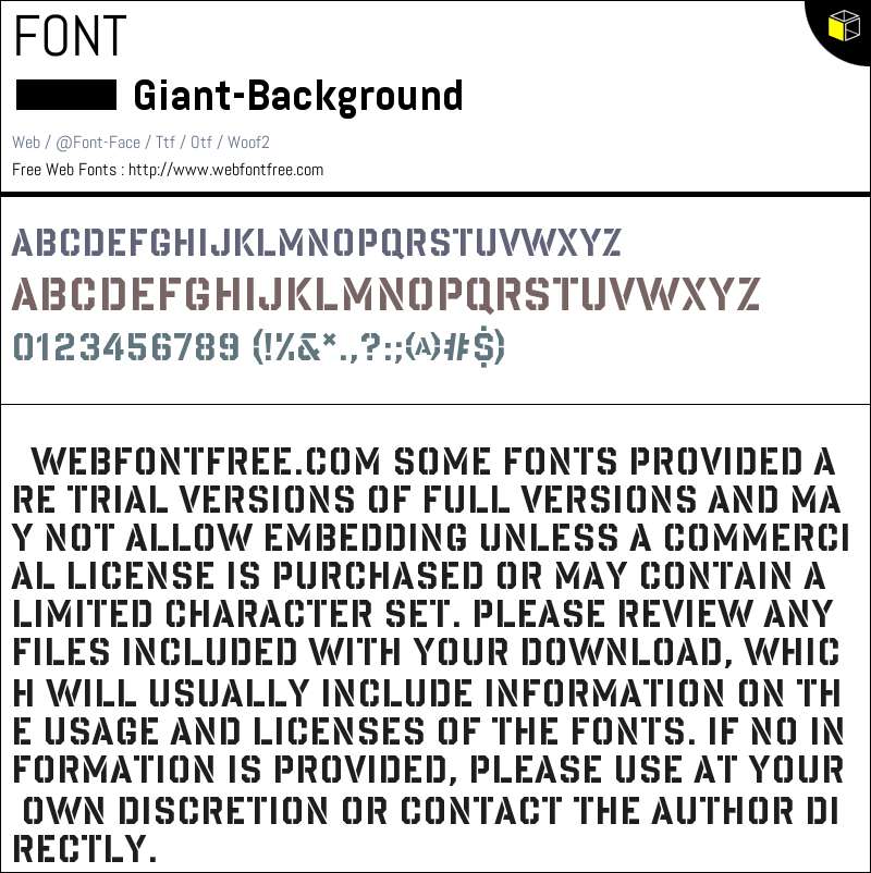 Giant-Background Fonts Downloads - WebFontFree.Com