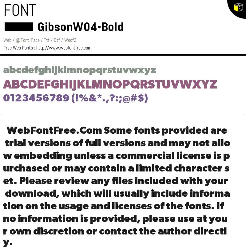 Gibson W04 Bold Fonts Downloads - WebFontFree.Com