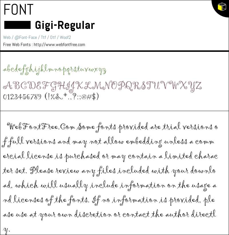 Gigi Fonts Downloads - WebFontFree.Com