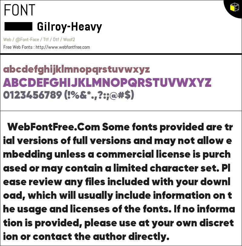Gilroy-Heavy 字体 下载 - WebFontFree.Com
