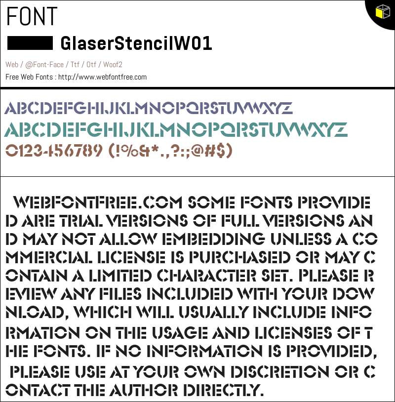 Glaser Stencil W01 Fonts Downloads - WebFontFree.Com