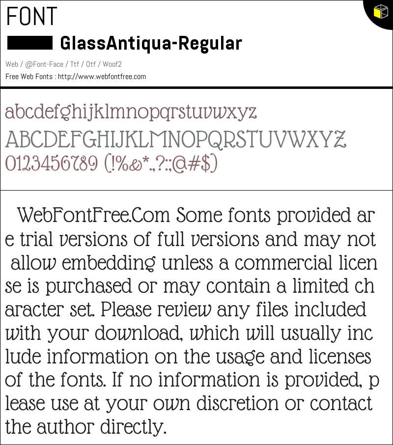 Glass Antiqua Fonts Downloads - WebFontFree.Com