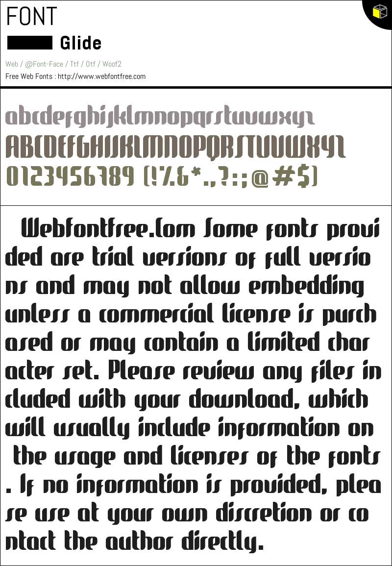 Glide Fonts Downloads - WebFontFree.Com