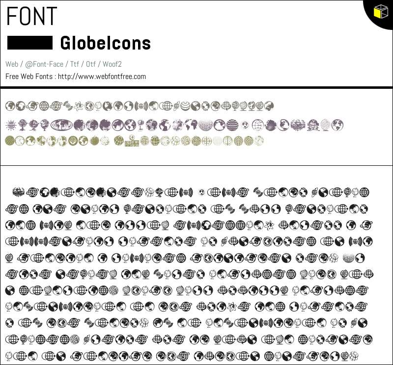Globe Icons Fonts Downloads - WebFontFree.Com